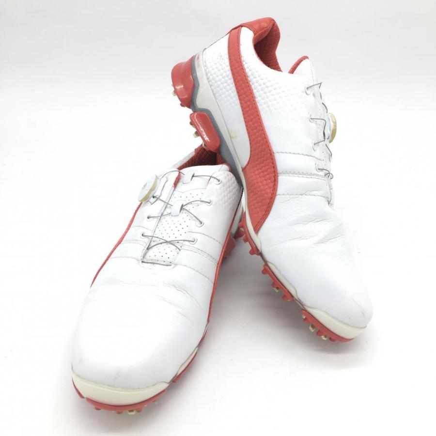 【美品】PUMA プーマ ゴルフシューズ 白×レッド 188657 イグナイト ダイヤル式 メンズ 26 ゴルフウェア : レオナード ...