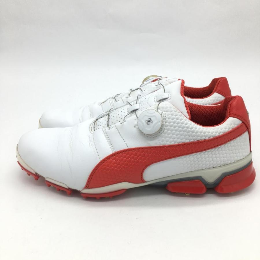 【美品】PUMA プーマ ゴルフシューズ 白×レッド 188657 イグナイト ダイヤル式 メンズ 26 ゴルフウェア : レオナード ...