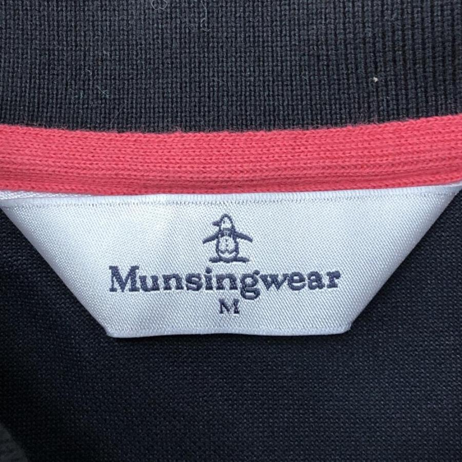 マンシングウェア 半袖ポロシャツ 黒×ピンク 襟・袖口ライン レディース M ゴルフウェア Munsingwear（美品）／70%OFF価格 :1-240001094709:レオナード ...