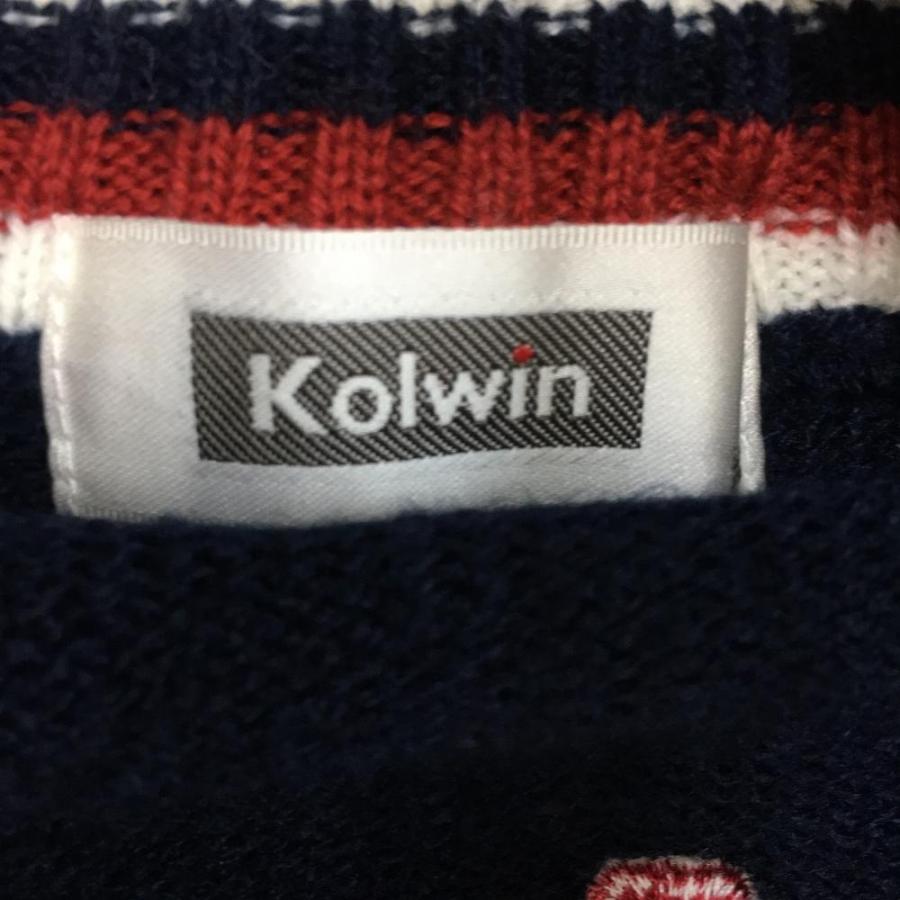 Kolwin コルウィン ニットジャケット ネイビー×白 チェック×ニット 異素材切替 レディース M ゴルフウェア （美品）／80%OFF価格 : レオナード - 通販 - Yahoo!ショッピング