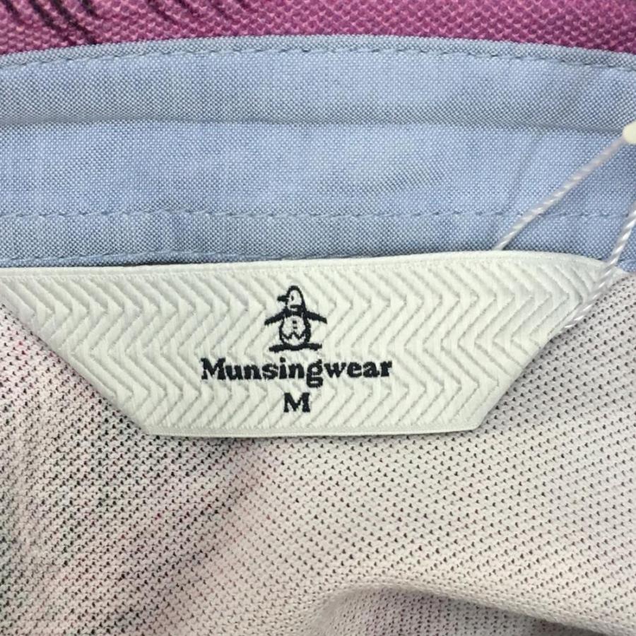 Munsingwear マンシングウェア 半袖ポロシャツ ピンク×黒×オレンジ ヤシの木柄 吸汗速乾 レディース M ゴルフウェア Munsingwear（新品）／70%OFF価格 ...