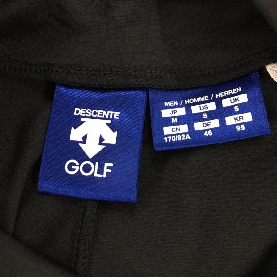 DESCENTE（デサント） デサントゴルフ 半袖ハイネックシャツ 黒 ボーダー織生地 吸汗速乾 UVカット メンズ M ゴルフウェア DESCENTE（新品）／45%OFF価格 ...
