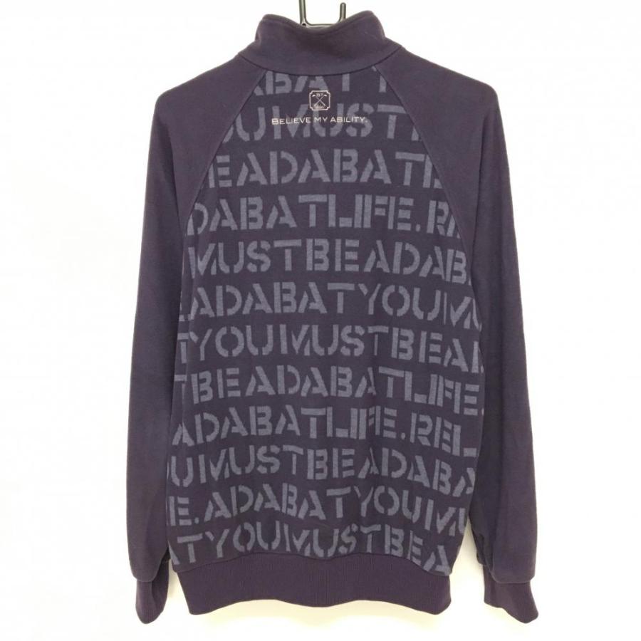 アダバット ハイネックセーター パープル×グレー 英字総柄 ハーフジップ ニット メンズ 48(L) ゴルフウェア adabat／10%OFF価格 : 1-240001151657 ...