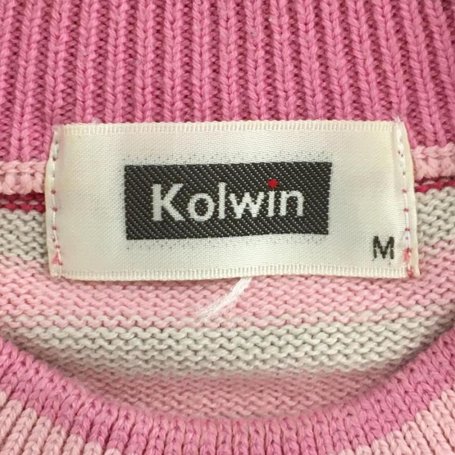 Kolwin コルウィン 半袖セーター ピンク×グレー ボーダー ロゴ刺しゅう レディース M ゴルフウェア Kolwin／50%OFF価格 : レオナード - 通販 - Yahoo!ショッピング