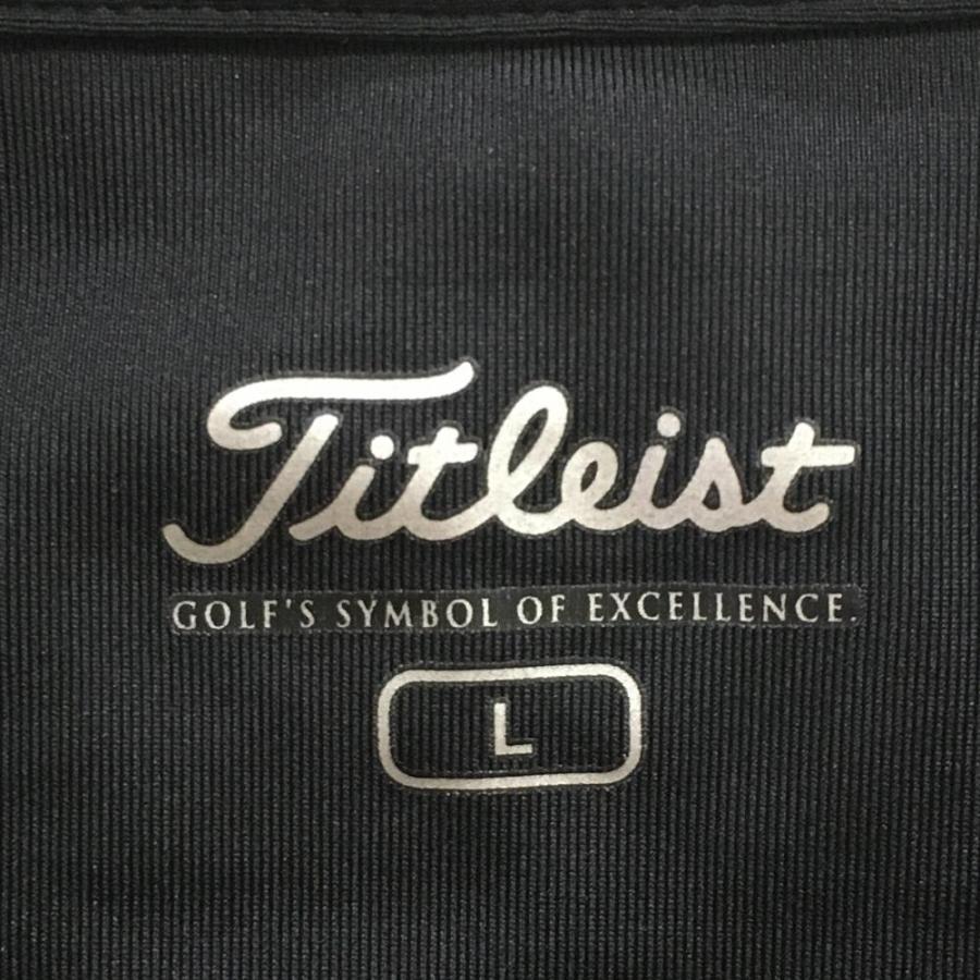 Titleist タイトリスト 半袖ポロシャツ 黒×白 ロゴ刺しゅう Titleist タイトリスト 半袖ポロシャツ 黒×白 ロゴ刺しゅう