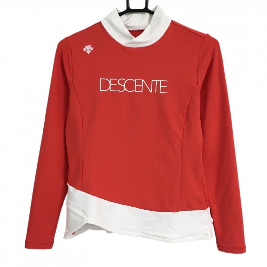 デサントゴルフ 長袖ハイネックシャツ レッド×白 フロントロゴ バイカラー レディース M ゴルフウェア 2022年モデル DESCENTE（美品）／25%OFF価格 : 1 ...