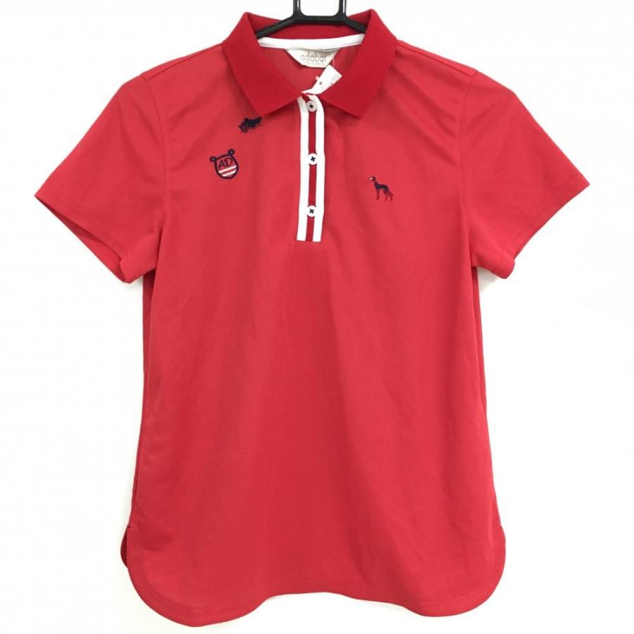 adabat アダバット 半袖ポロシャツ レッド×白 バックプリント レディース 38(M) ゴルフウェア adabat（新品）／SALE価格 : レオナード - 通販 - Yahoo!ショッピング