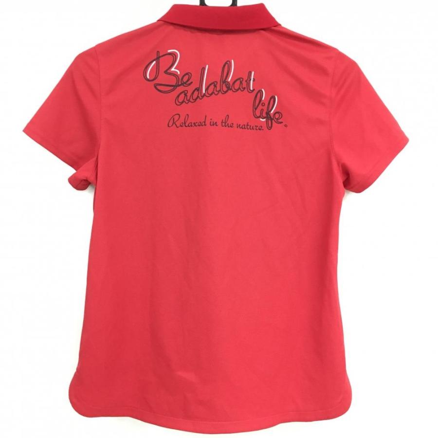 adabat アダバット 半袖ポロシャツ レッド×白 バックプリント レディース 38(M) ゴルフウェア adabat（新品）／SALE価格 : レオナード - 通販 - Yahoo!ショッピング