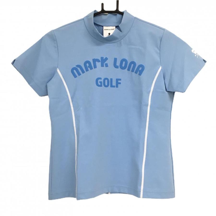 MARK&LONA マークアンドロナ 半袖ハイネックシャツ ライトブルー×白 レディース 38(M) ゴルフウェア 2023年モデル MARK＆LONA（新品）／SALE価格 : レオナード ...