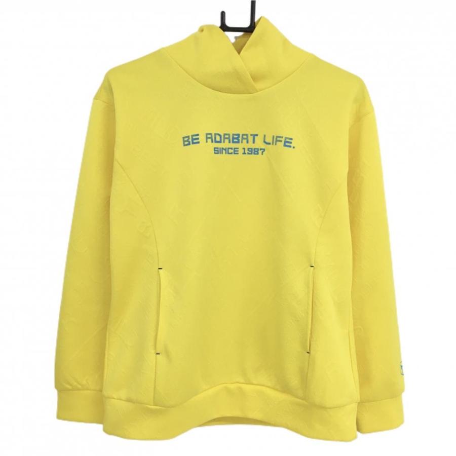 adabat 【超美品】アダバット トレーナー イエロー×ライトブルー 英字総柄 凸凹織生地 レディース 40(L) ゴルフウェア : レオナード - 通販 - Yahoo!ショッピング