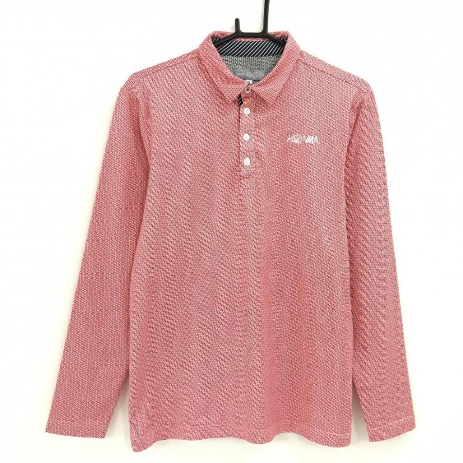 HONMA GOLF（本間ゴルフ） 【超美品】ホンマ 長袖ポロシャツ レッド×白