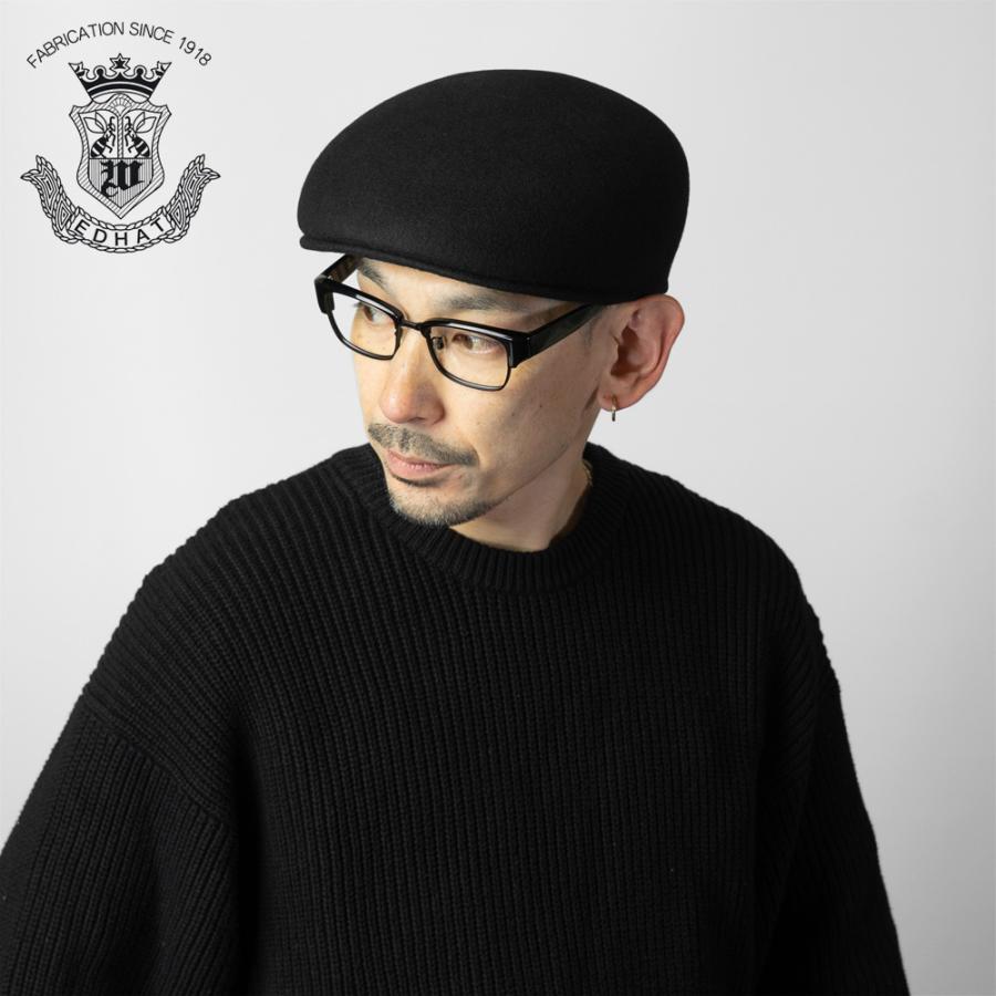EDHAT エドハット ハンチング キャスケット 日本製 ウール ヘリンボーン ツイード サイズ調節 帽子 8パネル ゆったり 大きめ 送料 ...