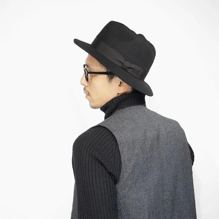 EDHAT エドハット スカル クラウン ハット 中折れハット ウール フェルト 日本製 ブランド サイズ調節 小さいサイズ 無地 個性的 ...
