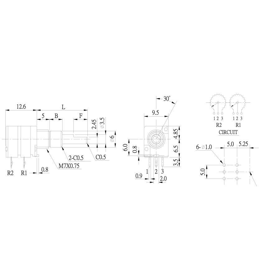 ALPHA Dual Pot B100k センタークリックなし : Repair Garage Web Store - 通販 - Yahoo ...
