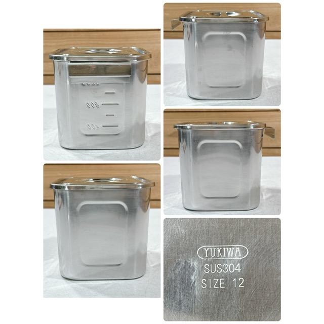 YUKIWA（ユキワ） 【中古】YUKIWA/ユキワ 三宝産業 ステンレス 深型角キッチンポット フック付き SIZE:12 計3点セット ...