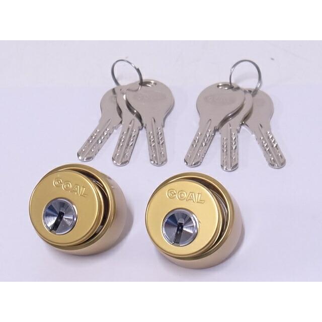 V-18 LX取替用シリンダー ゴールド色 2個同一☆☆GOAL ゴール☆V18 LX☆GOAL ゴール☆☆ 玄関 ドア 扉 修理 補修 交換 部品 パーツ : 103621521 : リプレ ...