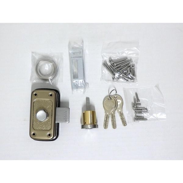 ゴール V-MDU-5面付補助錠とV-LX シリンダー同一セット ステン色☆☆ゴール GOAL☆V18-MDU-5 LX☆ゴール GOAL☆☆ 玄関 ドア 扉 修理 補修 交換 部品 パーツ ...