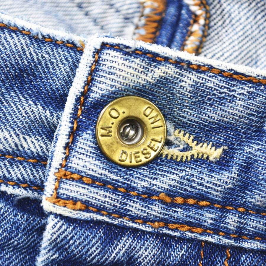 DIESEL（ディーゼル） DIESEL THANAZ ダメージ リペア 加工 ストレート デニム パンツ ジーンズ ジーパン Gパン ジップ ...