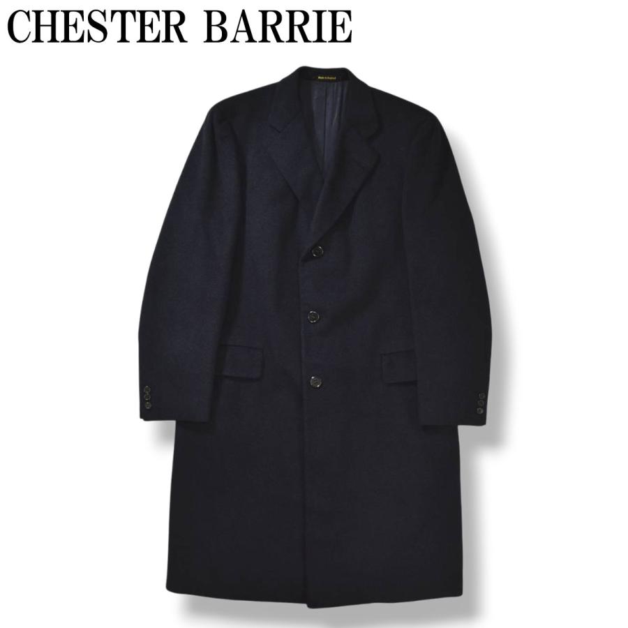 VINTAGE ヴィンテージ 英国製 チェスターバリー CHESTER BARRIE カシミヤ混ウール ロング チェスターコート アウター ...