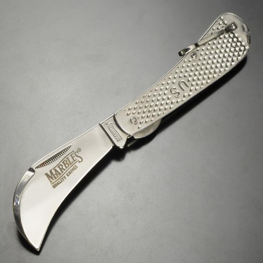 MARBLES 折りたたみナイフ Hawkbill ステンレス MR409 マーブルス フォールディングナイフ ホークビル : ミリタリー ...