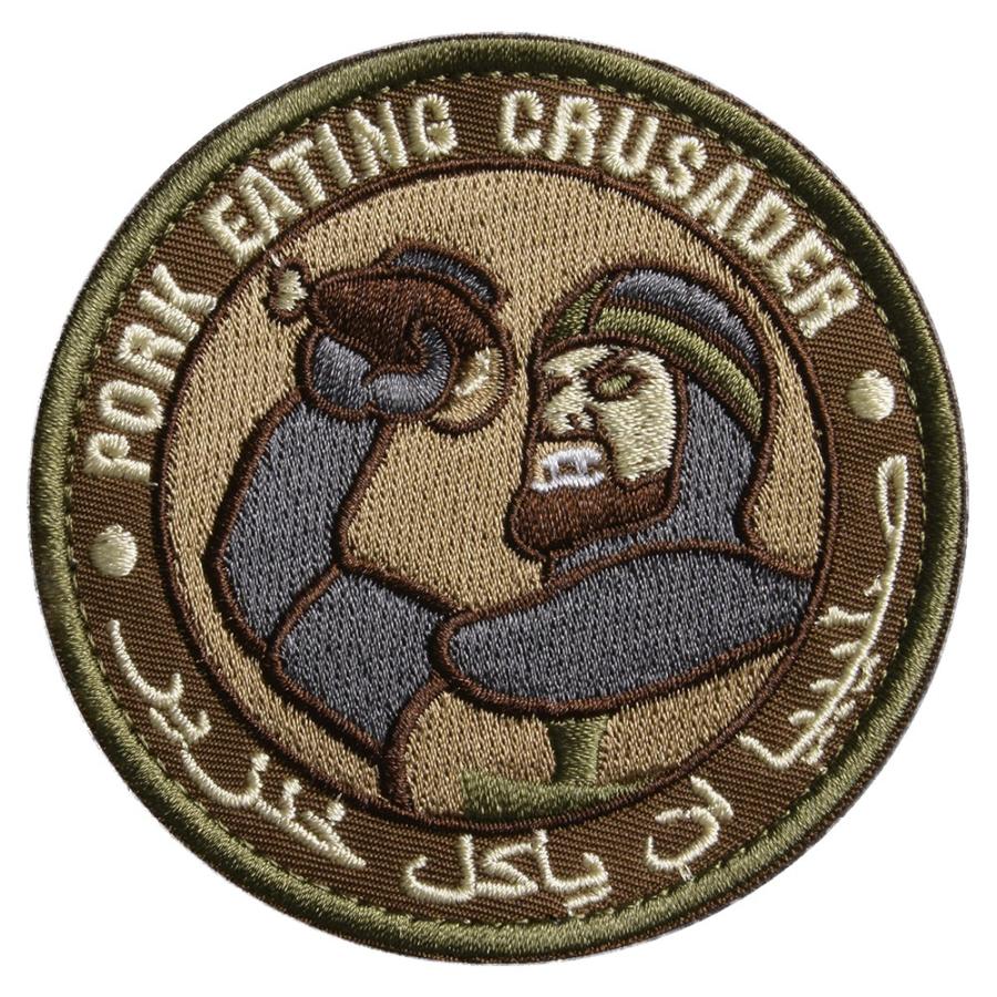 ミリタリーパッチ Pork Eating Crusader 十字軍 ベルクロ 刺繍 [ タン ] ミリタリーワッペン ポーク : ミリタリー ...