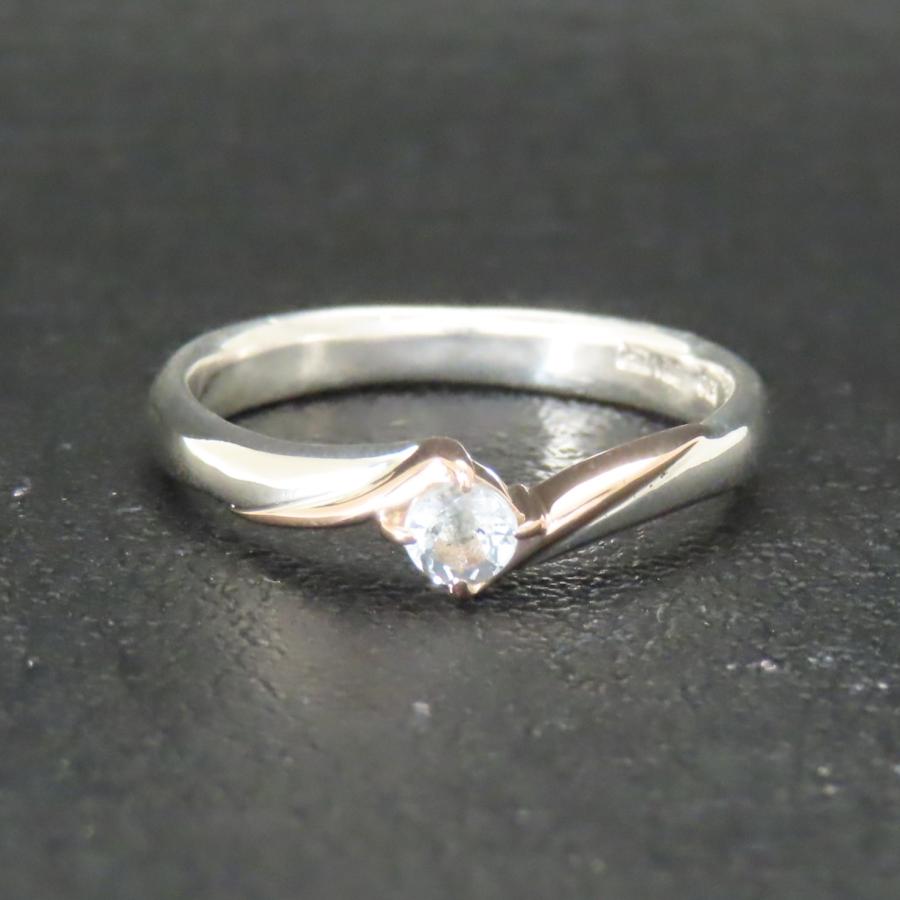 新品同様 美品 4℃ K10PG × シルバー925 ピンクゴールド アクアマリン 指輪 リング 8号 1.8g : sa-492 : reproduct-r4 - 通販 - Yahoo!ショッピング