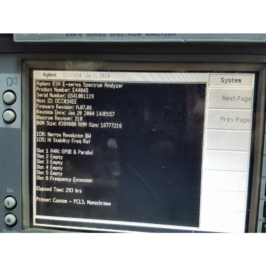 [NBC] Agilent E4404B スペクトラムアナライザ (Opt. 1DR 1D5 A4H) 9kHz - 6.7GHz ...