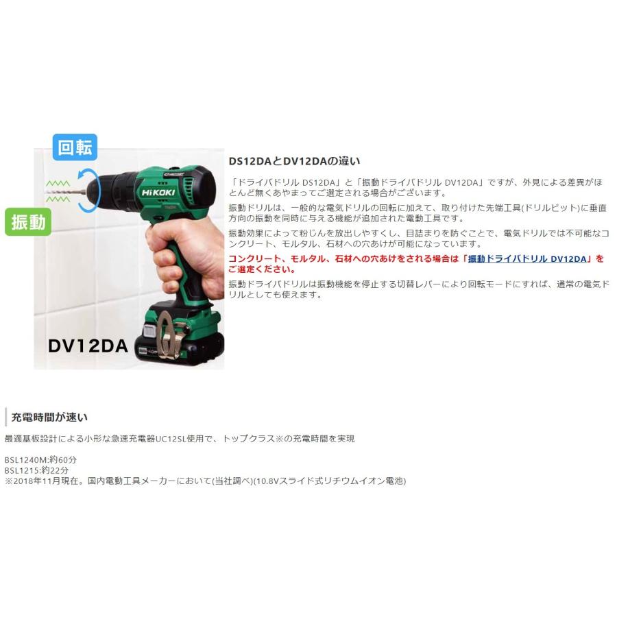 HiKOKI ハイコーキ 10.8V コードレスドライバドリル 充電式 フルセット バッテリー2個 充電器 ケース付 DS12DA 2ES ドリルドライバー : リプロス - 通販 ...