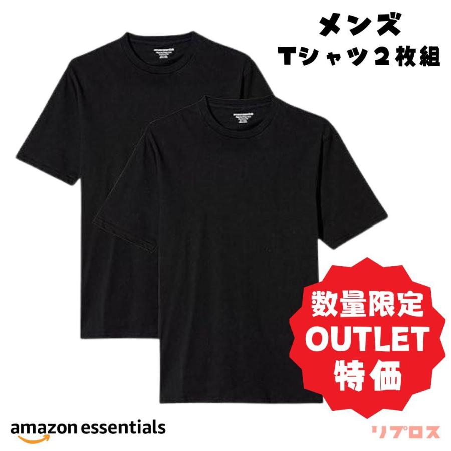 Amazon Essentials Tシャツ 2枚組 メンズ Sサイズ クルーネック レギュラーフィット クラシック 半袖 ブラック 洗濯機洗い可 : リプロス - 通販 - Yahoo!ショッピング