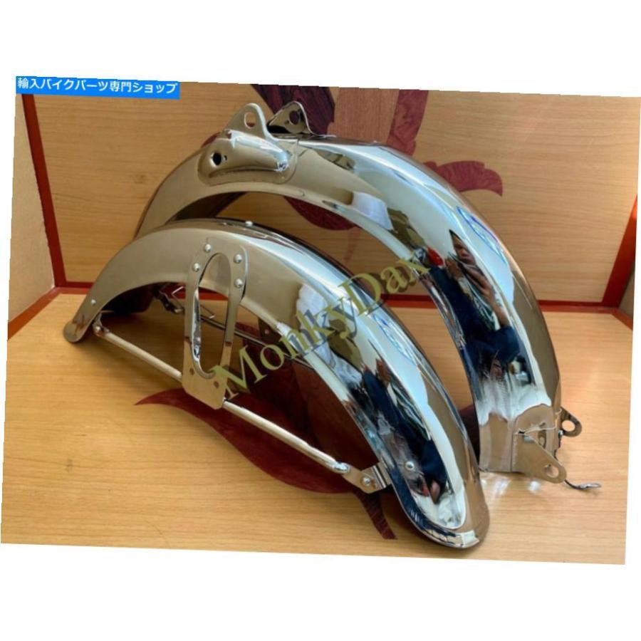 Front Fender ホンダCD50 CD65 CD70 CD90 SS50 CL50フロント＆リアフェンダーREPO Chrome Mud Guard Honda CD50 CL50 ...