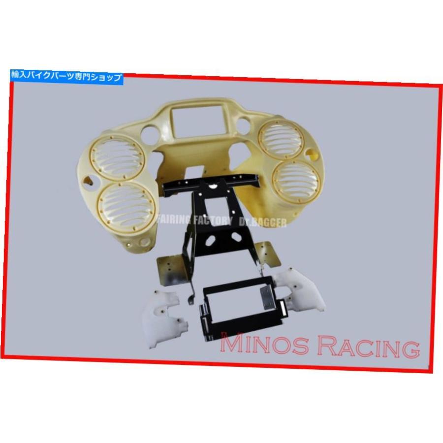 Inner Fairing 4 x 6.5スピーカー2015アップ付きハーレーロードグライドFLTRインナーフェアリングABSダブルDIN ...