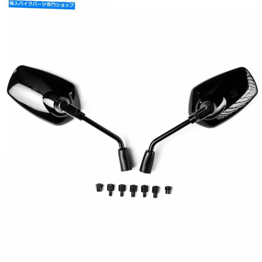 Mirror ホンダシャドウエアロファントムVLX 750 1100 Black Motorcycle Mirrors Pair For ...