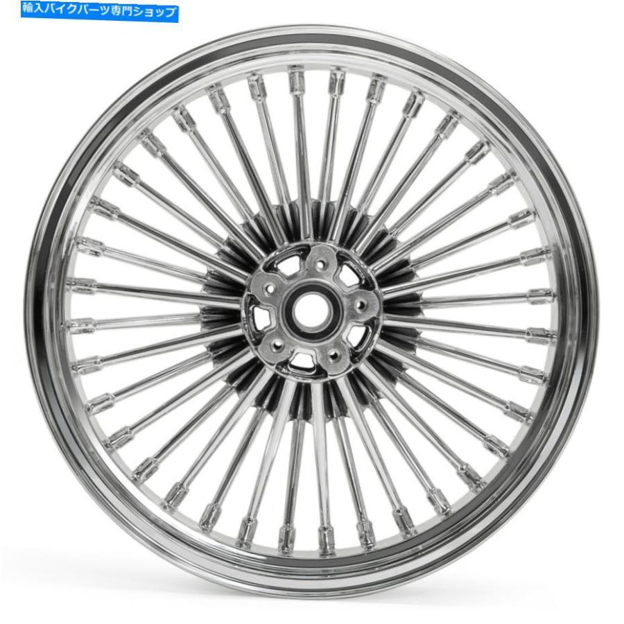 クロームパーツ ハーレーツーリングバッガーFLHT FLHR 84-08クロムのための太いスポークのフロントホイール18x3.5 Fat ...