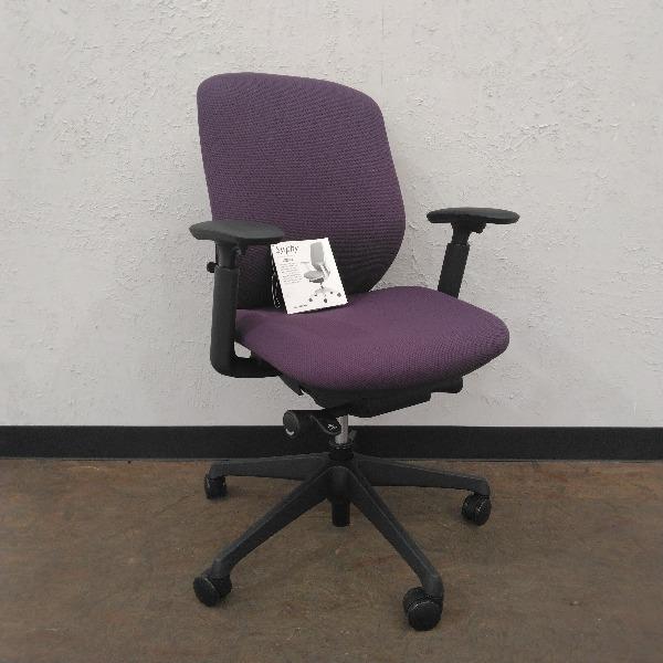 OKAMURA オカムラ オフィスチェア 肘あり シルフィー Sylphy C683XR-FSF0 2021年製 パープル ローバック ナイロンキャスター : ReSACO ヤフー店 - 通販 ...