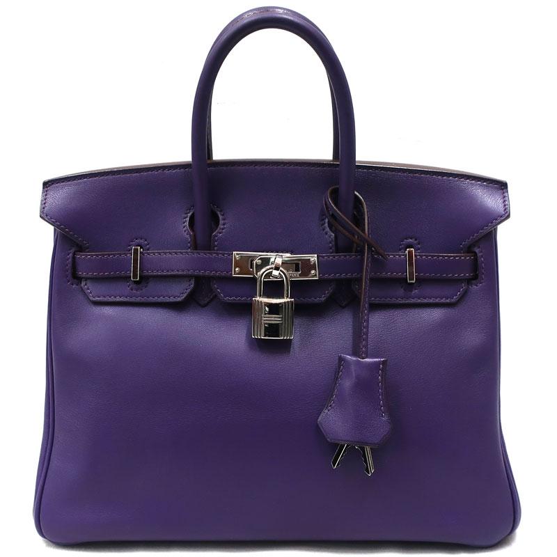 Birkin 【美品】HERMES／エルメス バーキン25 ヴォースイフト ウルトラバイオレット N刻印 ハンドバッグ 700040060 : リシャイン Yahoo!ショップ - 通販 ...