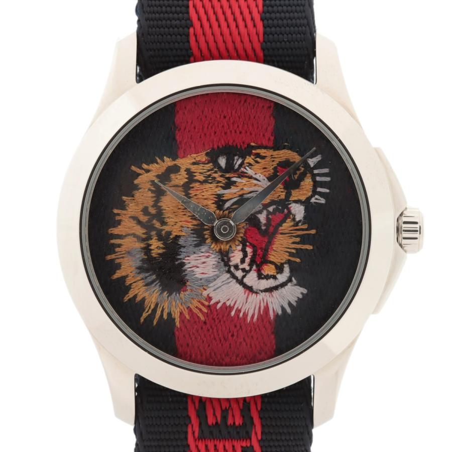 GUCCI 美品 グッチ Gタイムレス タイガー YA126.4 SS×ナイロン QZ 赤文字盤 ボーイズ時計 オープンギャラ【中古】5052 : スターマイン - 通販 - Yahoo!ショッピング