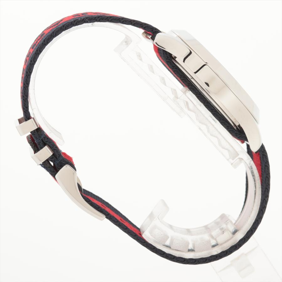 GUCCI 美品 グッチ Gタイムレス タイガー YA126.4 SS×ナイロン QZ 赤文字盤 ボーイズ時計 オープンギャラ【中古】5052 ...