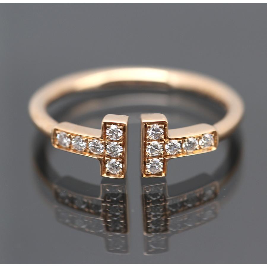 TIFFANY&Co. 美品 ティファニー TIFFANY＆CO．T スマイル ワイヤー ダイヤモンド リング PG 750【中古】7149 : スターマイン - 通販 - Yahoo!ショッピング