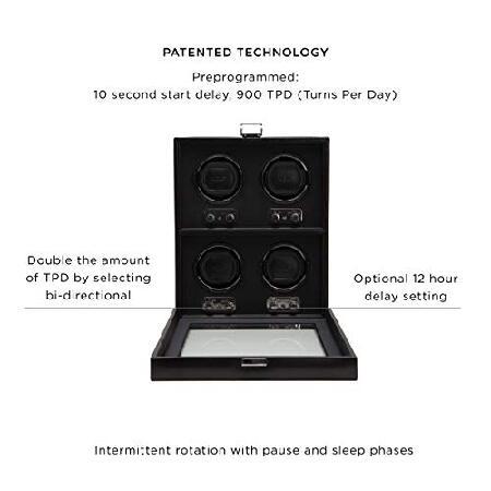 WOLF 270602 Heritage 4 Piece Watch Winder with Cover, Black : Rean ...