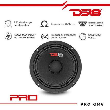 DS18 PRO-GM6 Loudspeaker - 6.5", Midrange, Black Steel Basket, 480W Max, 140W RMS, 8 Ohms ...