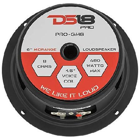 DS18 PRO-GM6 Loudspeaker - 6.5", Midrange, Black Steel Basket, 480W Max, 140W RMS, 8 Ohms ...