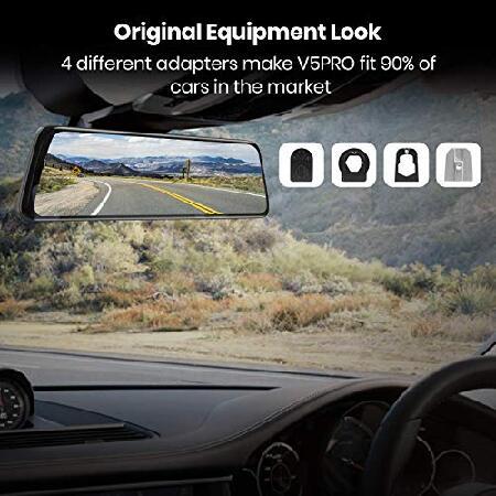AUTO-VOX V5PRO OEM Look Rear View Mirror Camera with Neat Wiring, No Glare Dash Cam front and ...