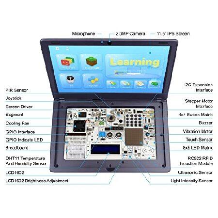 Raspberry Pi 4 Kits, CrowPi2 Raspberry Pi Laptop, Programming Kit for Professional, Kids, Adult ...