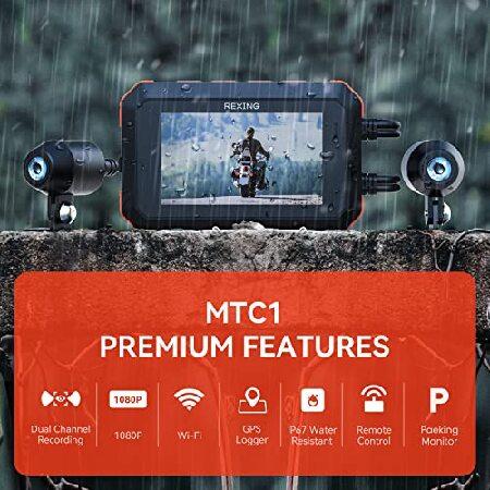 REXING MTC1 Motorcycle Dash Cam 3” LCD,Front and Rear Recording 1080p ...