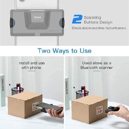 Eyoyo 2D QR Bluetooth Barcode Scanner, Mini Wireless Back Clip-on Phone Bar Code Scanner for 1D ...