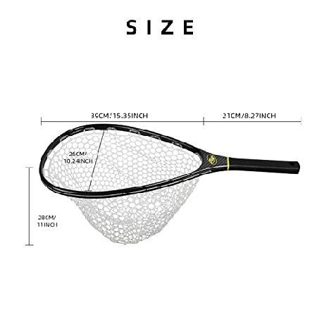 SF Fly Fishing Stealth Carbon Fiber Landing Net Soft Silicone Rubber ...