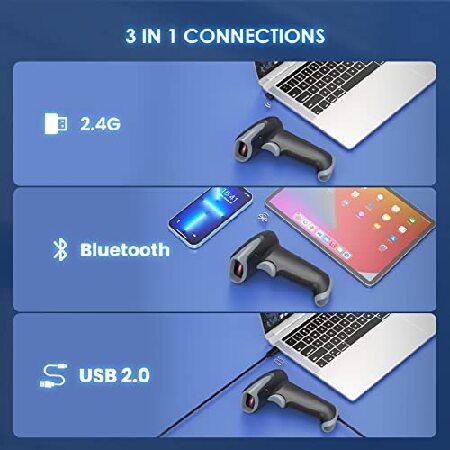 Eyoyo Barcode Scanner, 2500mAh Wireless Scanner for Inventory, Cordless ...