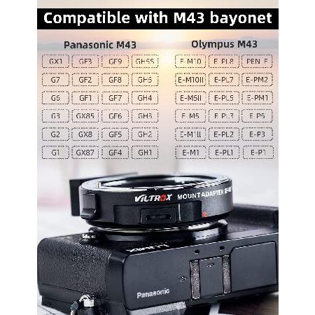 EF to Micro 4/3 0.71x Speed Booster, VILTROX EF-M2II M43 Adapter Auto-Focus Focal Reducer ...