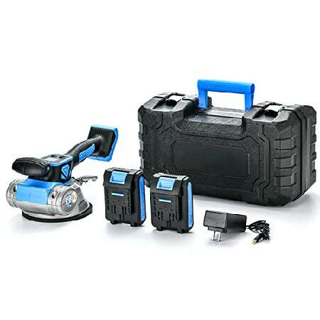 ELSOON タイル振動ツール 6段階速度調節可能 吸盤タイル振動マシン アップグレードされたデジタルディスプレイスクリーン 21V 400W ...