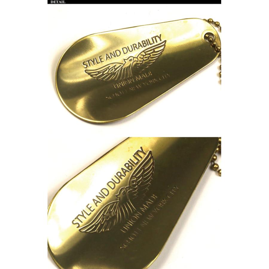 Schott N.Y.C (ショット) BRASS SHOEHORN ブラス シューフォーン 靴ベラ キーホルダー アクセサリー メンズ ...
